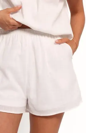 PETAL & PUP Cotton Off-the-shoulder Top & Shorts Set