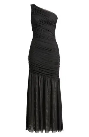 Vince Camuto Drape One-shoulder Mesh Gown