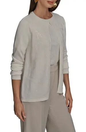 Donna Karan New York Sequin Patterned Cardigan