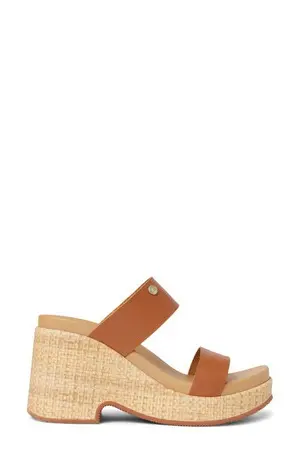 Reef Sunset Ibiza Platform Slide Sandal - Leather Brown