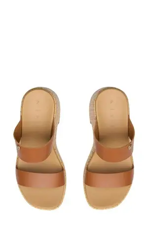 Reef Sunset Ibiza Platform Slide Sandal - Leather Brown