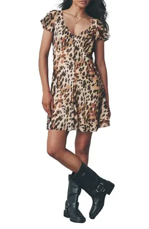 NEXT Animal Print Mesh Minidress
