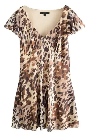 NEXT Animal Print Mesh Minidress