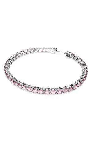 SWAROVSKI Matrix Crystal Tennis Bracelet - Pink