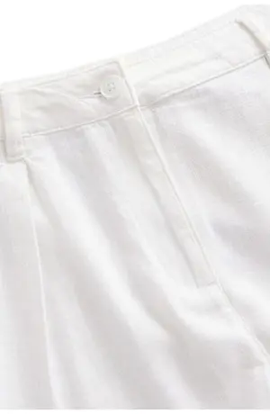 NEXT Embroidered Eyelet Linen Blend Shorts