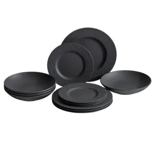 VILLEROY & BOCH Manufacture Rock 12 Piece Set - Black