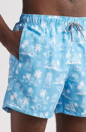 BOARDIES Printed Swim Trunks - Blue