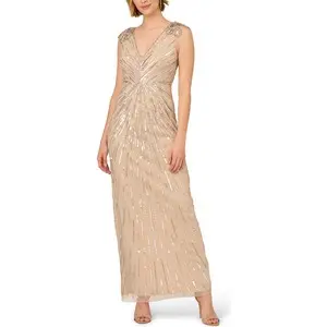 Adrianna Papell Embellished Column Gown