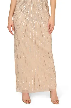 Adrianna Papell Embellished Column Gown