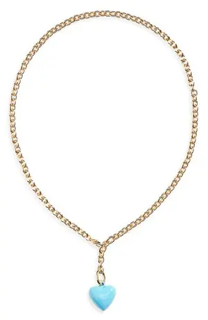 ROXANNE ASSOULIN The Mini Happy Heart Pendant Necklace - Turquoise