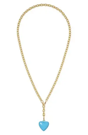 ROXANNE ASSOULIN The Mini Happy Heart Pendant Necklace - Turquoise