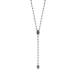 KARMA AND LUCK Stand In Strength Rosary Hematite Stone Necklace