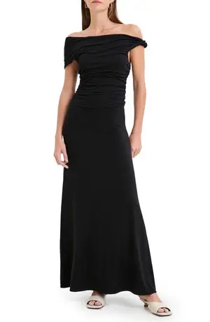 MARCELLA Manon Off-the-shoulder Maxi Dress - Black