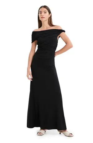 MARCELLA Manon Off-the-shoulder Maxi Dress - Black