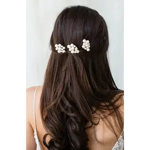 Brides & Hairpins Ataya Set Of 3 Faux Pearl Hair Combs - Gold