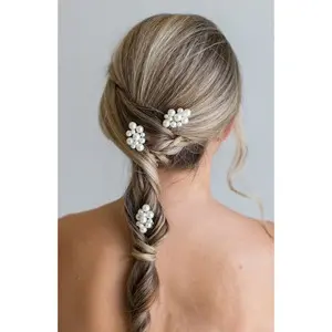 Brides & Hairpins Ataya Set Of 3 Faux Pearl Hair Combs - Silver