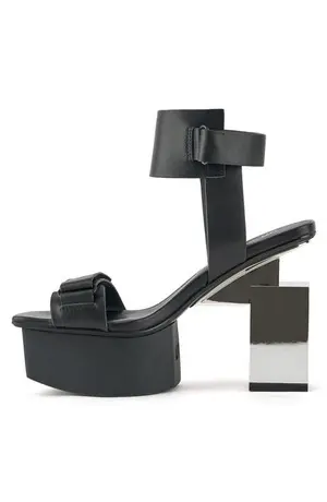 United Nude Cubist Platform Sandals - Black + Silver