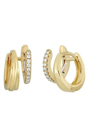 Bony Levy 18k Gold & Diamond Layered Hoop Earrings - 18k Yellow Gold