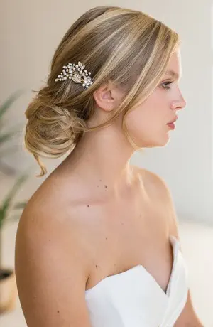 Brides & Hairpins Kalene Crystal & Freshwater Pearl Hair Comb - Gold