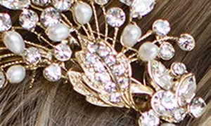 Brides & Hairpins Kalene Crystal & Freshwater Pearl Hair Comb - Gold