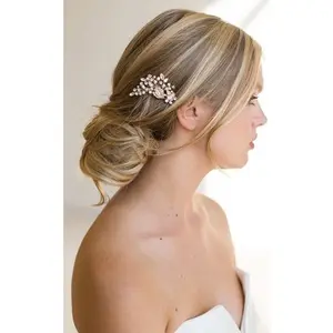 Brides & Hairpins Kalene Crystal & Freshwater Pearl Hair Comb - Gold