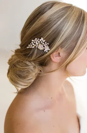 Brides & Hairpins Kalene Crystal & Freshwater Pearl Hair Comb - Gold