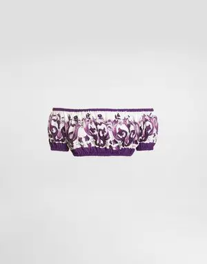 Dolce & Gabbana Majolica-print Poplin Top - Multicolor