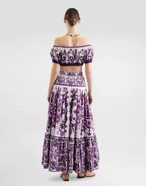 Dolce & Gabbana Majolica-print Poplin Top - Multicolor