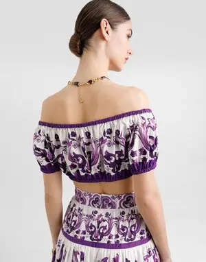 Dolce & Gabbana Majolica-print Poplin Top - Multicolor