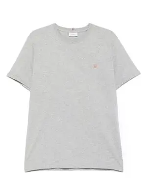 LES DEUX Logo-embroidered T-shirt - Grey