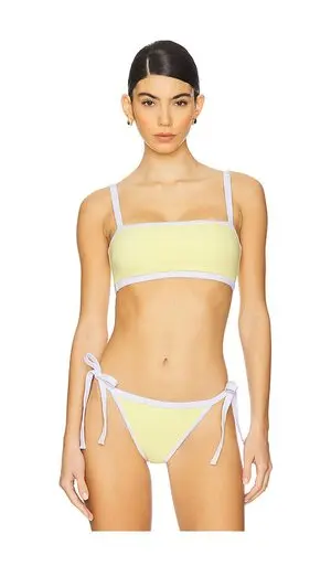 VITAMIN A Poppy Bralette Top In Yellow - Banana Cream