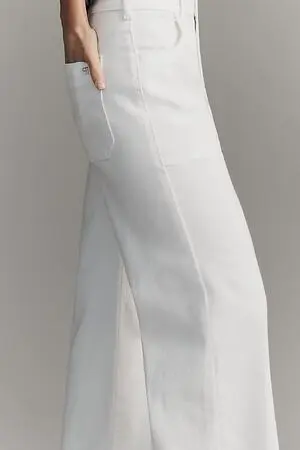PILCRO Rylan Relaxed High-rise Flare Jeans - Chalk White