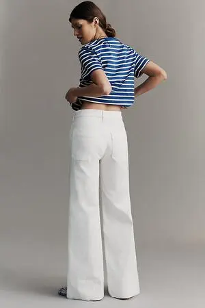 PILCRO Rylan Relaxed High-rise Flare Jeans - Chalk White