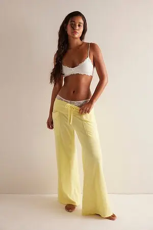 Free People Staycation Lounge Pants - Lemon Squeeze