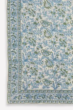 ANCHAL Block Print Floral Kaftan - Blue