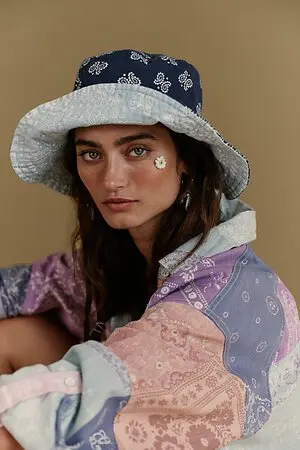 Free People Bandana Bucket Hat - Blue