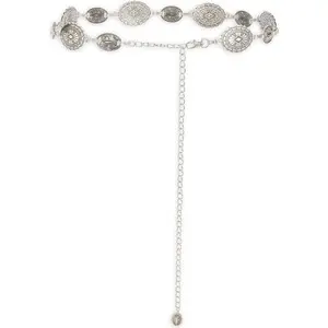 Bp. Engraved Medallion Chain Link Belt - Silver