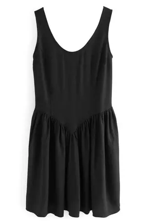 NEXT Linen Blend Fit & Flare Minidress