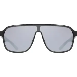 Nike Vintage Flyer 64mm Shield Sunglasses - Smoke Grey / Chrome Mirror