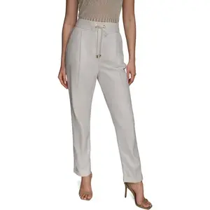 Donna Karan New York Cuffed Cotton Blend Drawstring Pants