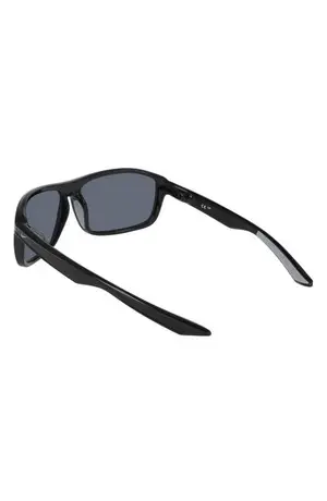 Nike Premier Stride 63mm Rectangular Sunglasses - Black / Grey
