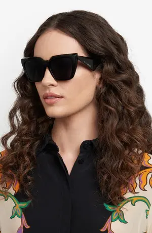 Etro 55mm Cat Eye Sunglasses - Black/ Grey