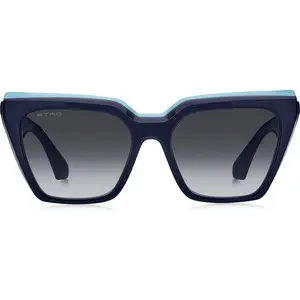 Etro 55mm Cat Eye Sunglasses Blue Azure/ Dark Grey Sf