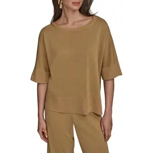 Donna Karan New York Metallic Short Sleeve Sweater