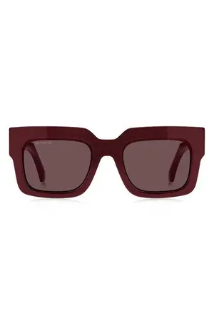 Etro 52mm Rectangular Sunglasses - Burgundy/ Pink