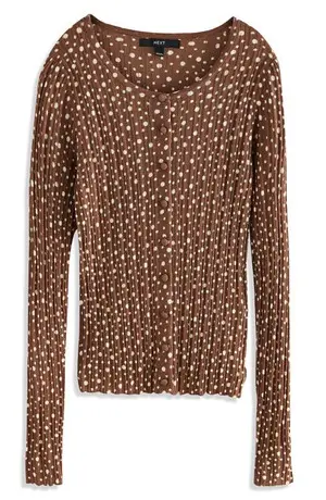 NEXT Spotty Button-up Knit Top