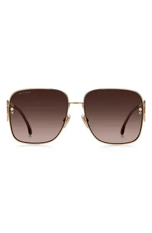 Etro 61mm Square Sunglasses - Gold Copper/ Brown Sf