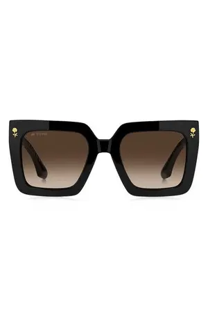 Etro 52mm Square Sunglasses - Black/ Brown Sf