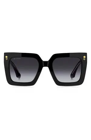 Etro 52mm Square Sunglasses - Black/ Dark Grey Sf