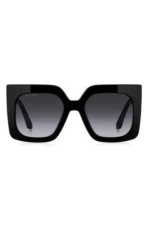 Etro 53mm Gradient Square Sunglasses - Black/ Dark Grey Sf